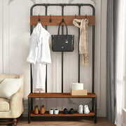 Rent to own SHA CERLINNIRONA Industrial Tall Entryway Bench With Coat ...