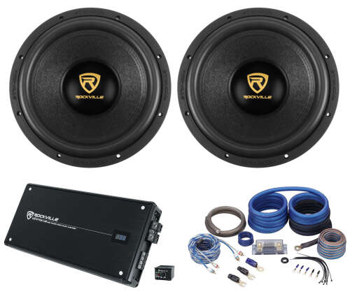 Rent to own (2) Rockville W12K9D4 12" 8000 Watt Car Subwoofers+Mono ...