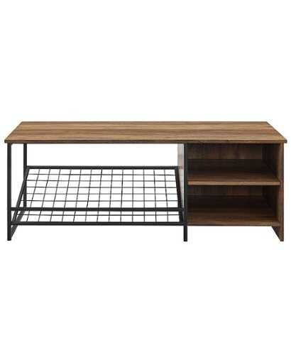 Rent to own Walker Edison - Rustic Industrial Entryway Shoe Rack Bench ...