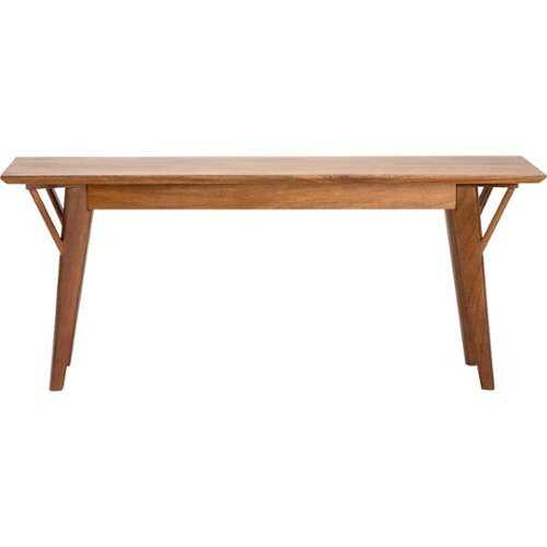Rent to own Finch - Stratford Rectangular Mid-Century Solid Mango Wood Backless Bench - Walnut ...