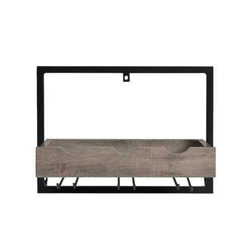 Rent to own Walker Edison - Urban Wall Mounted Wine Bottle and Stemware ...