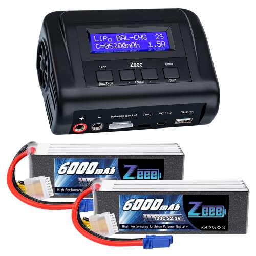 Rent to own Zeee 6S LiPo Battery 6000mAh 22.2V 100C Soft Case Battery with EC5 Connector 2 Pack ...