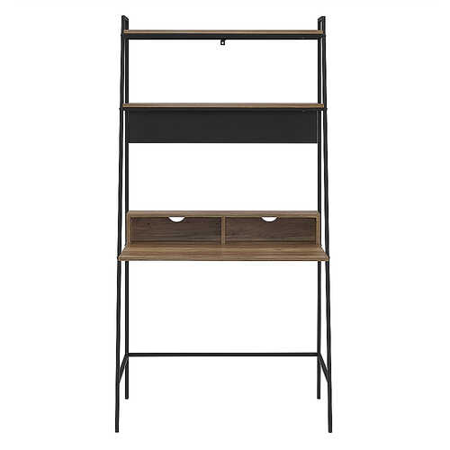 Rent to own Walker Edison - Modern Ladder Wood Computer Desk - Rustic ...